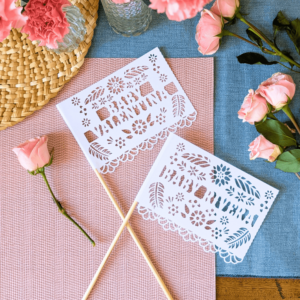 Personalized Floral Papel Picado Baby Shower Flags – Lula Flora